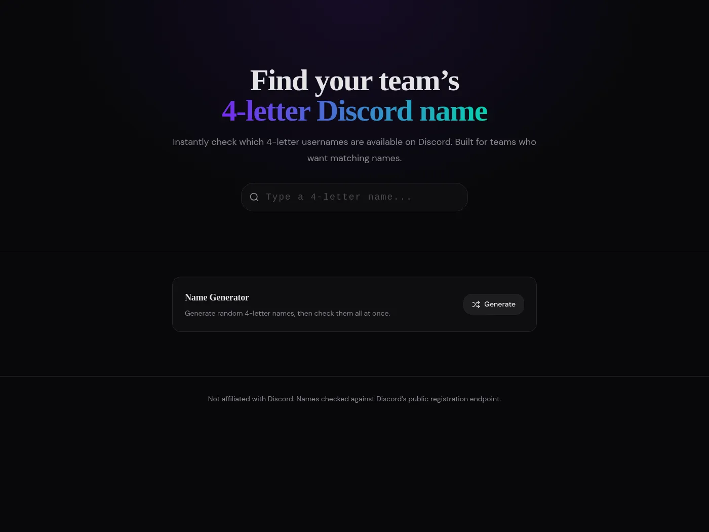 Discord Name Finder