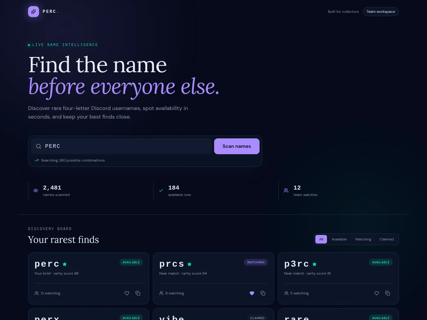 Perc Discord Name Finder