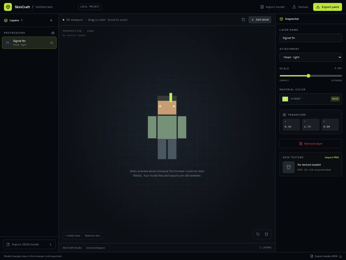 SkinCraft 3D Editor