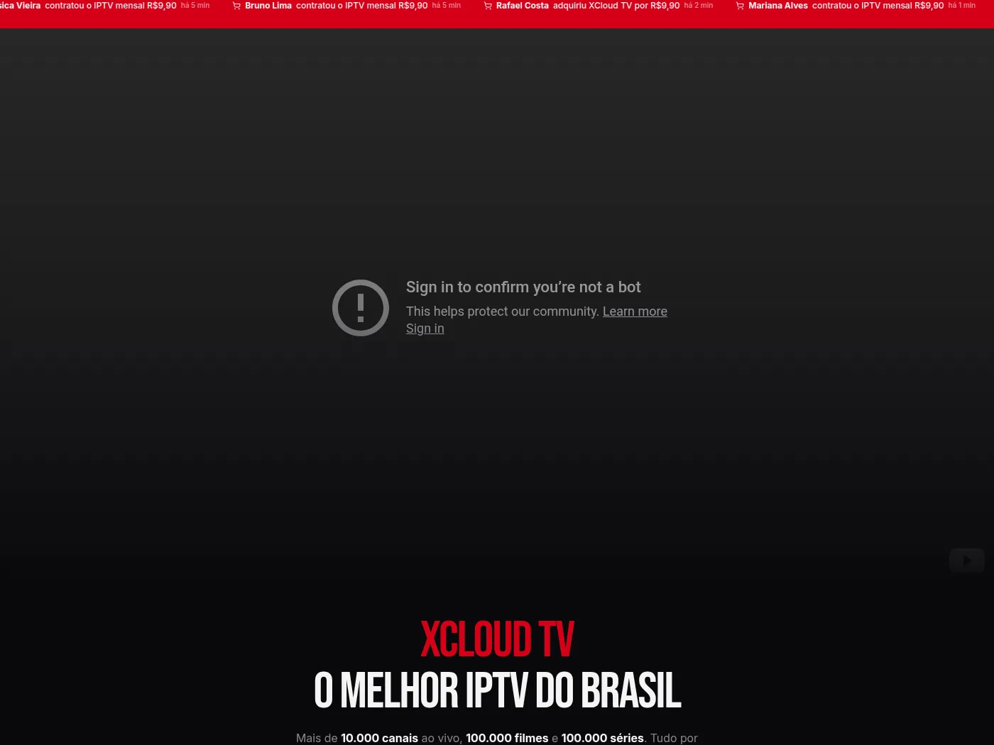 XCloud TV Landing Page