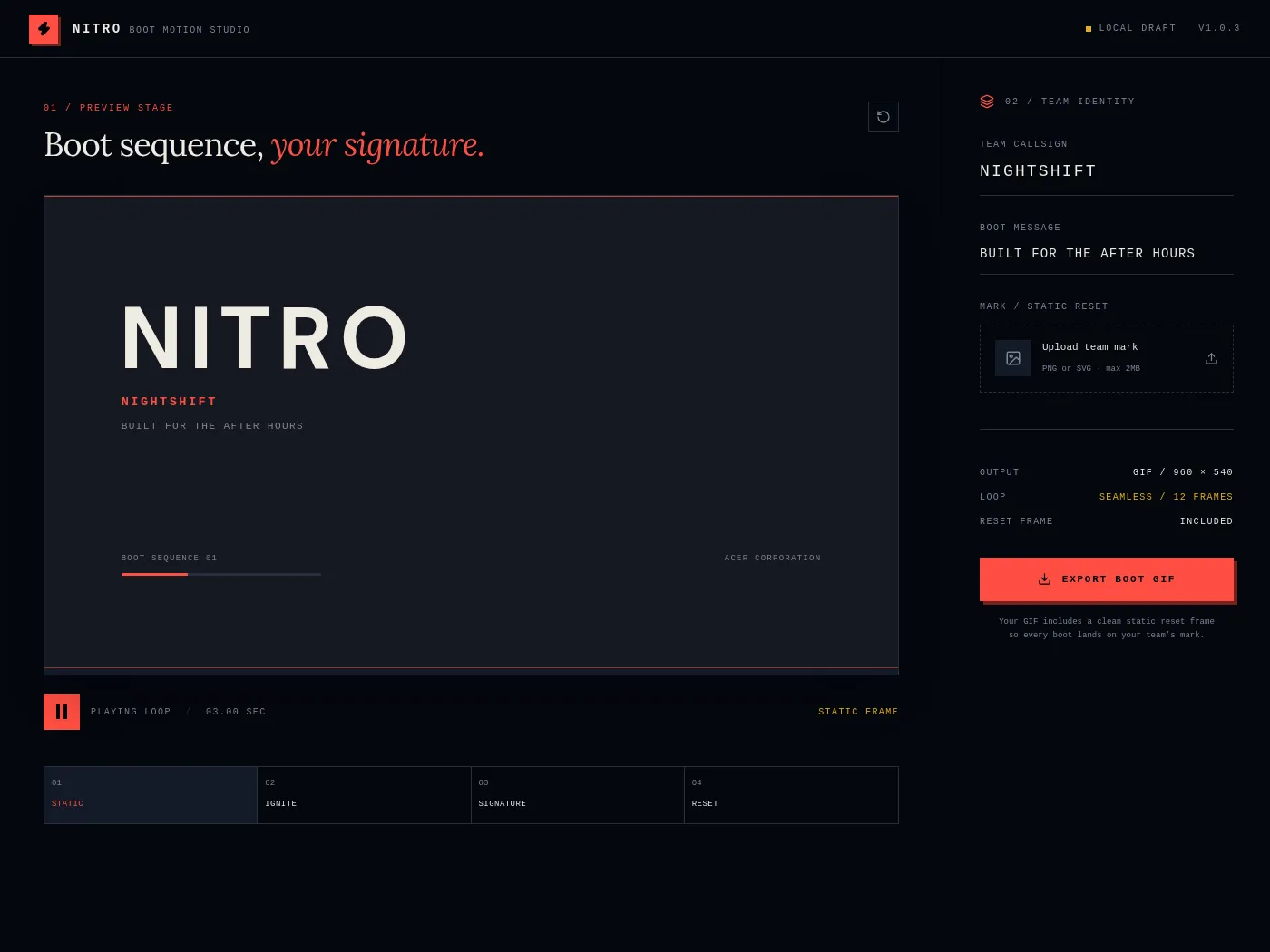 Nitro Boot Motion