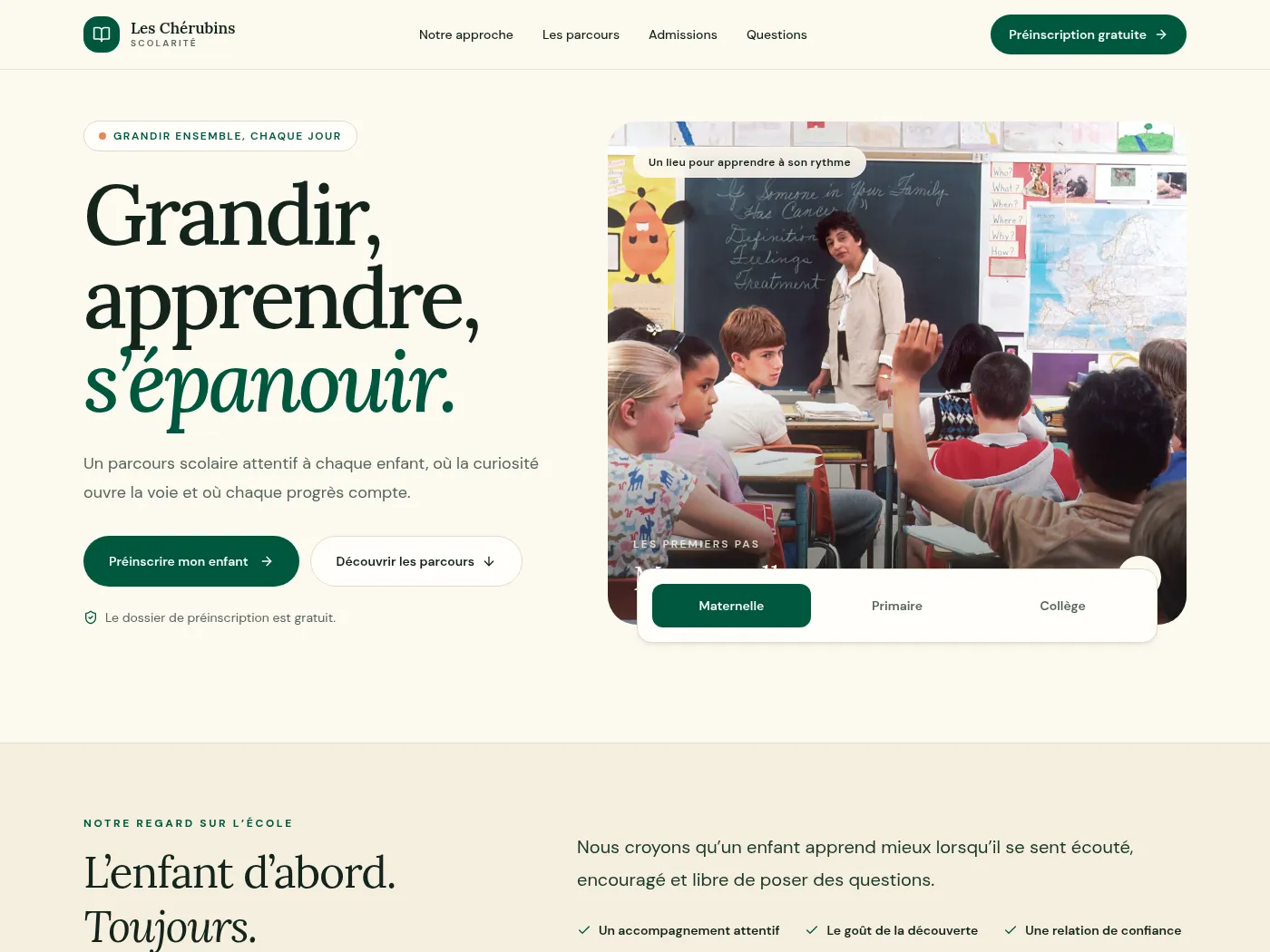 Leschérubins Scolarité