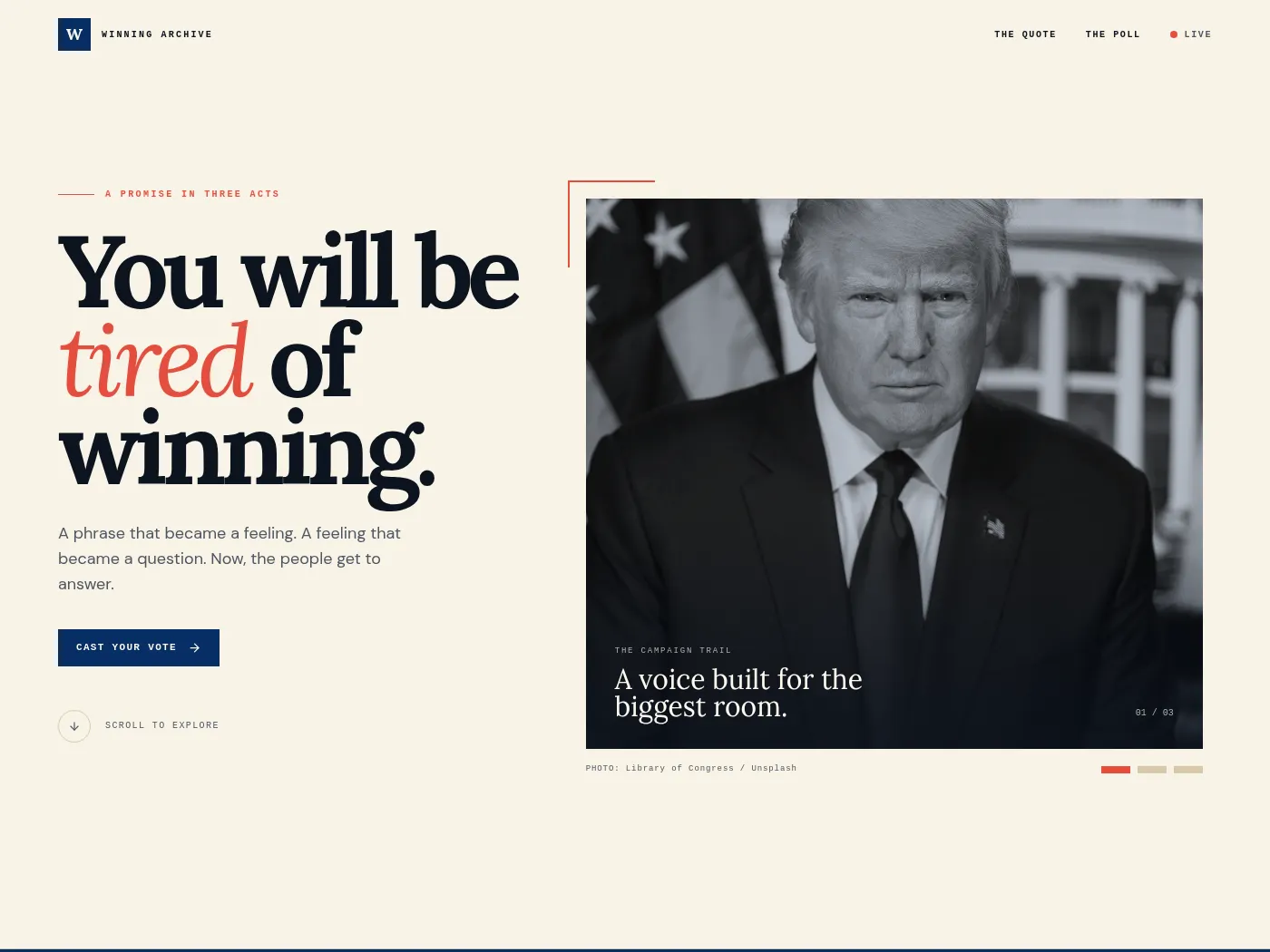 Trump Quote Voting Site