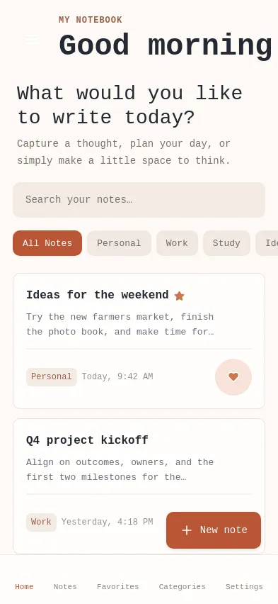 My Notebook App