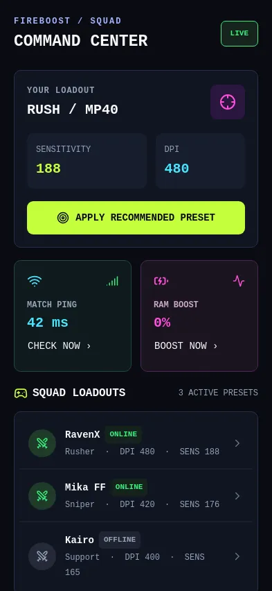 FireBoost Squad Companion