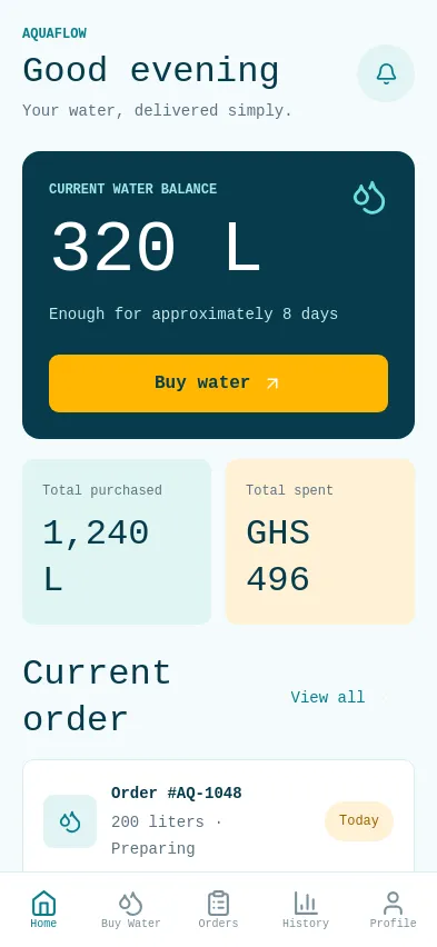 AquaFlow Customer App