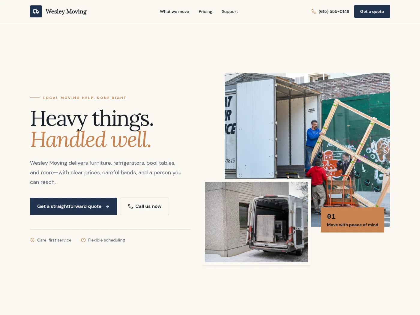 Wesley Moving Website