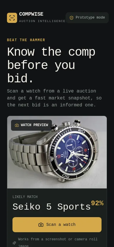 WhatNot Watch Comp Finder