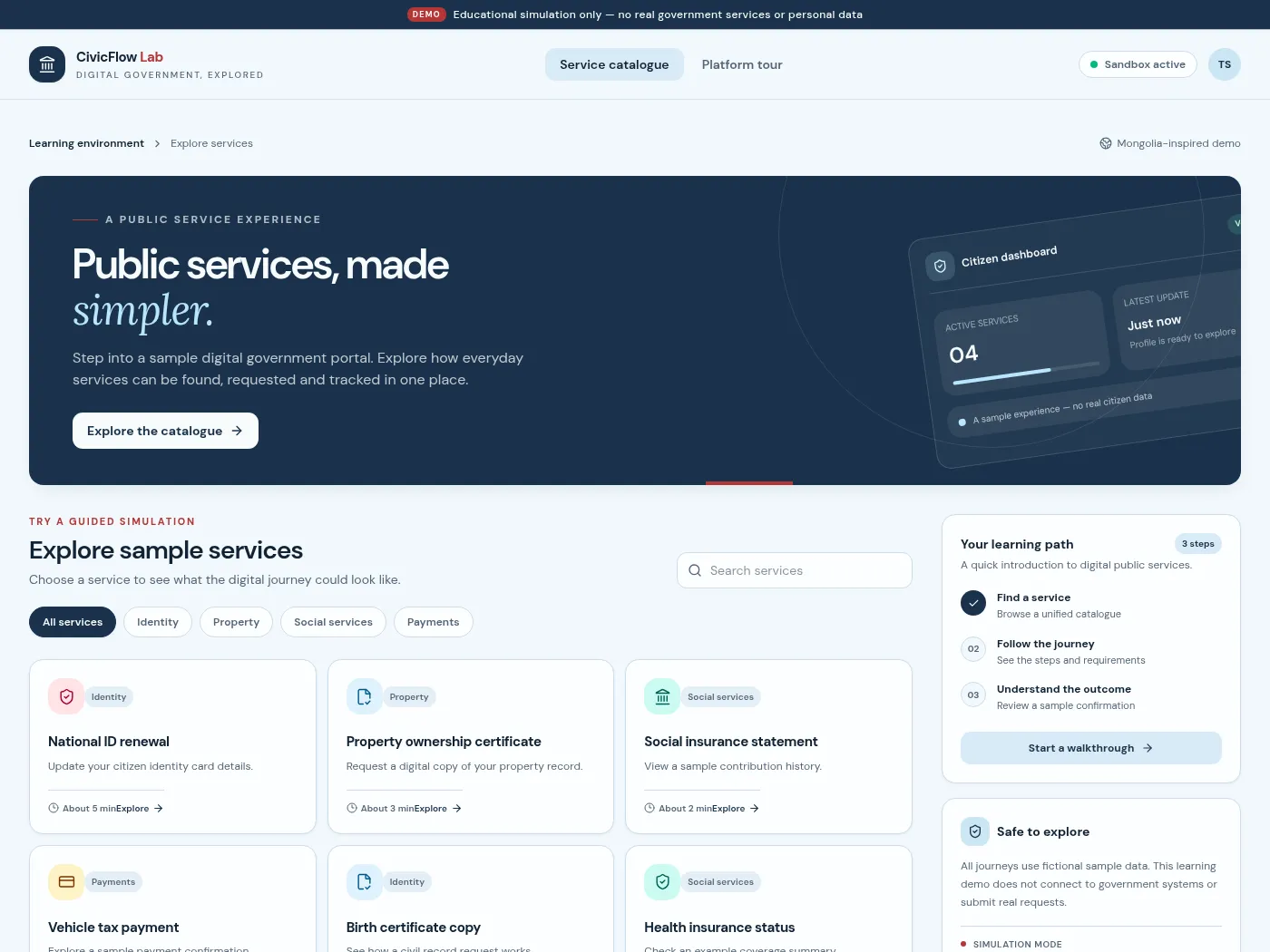 E-Gov Platform Simulator
