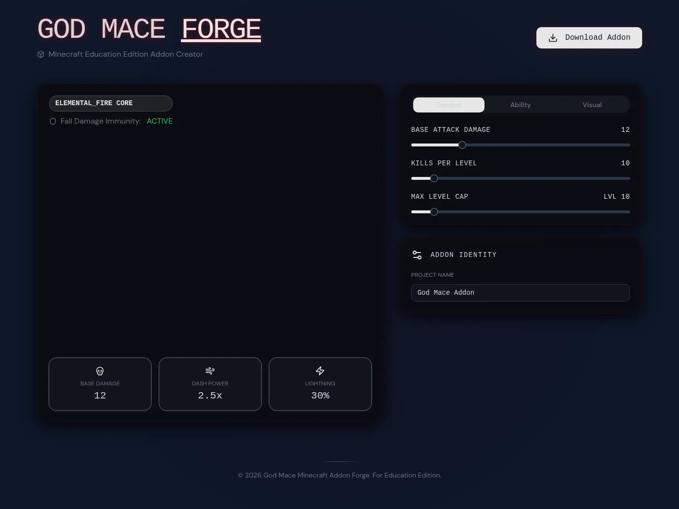 God Mace Minecraft Addon