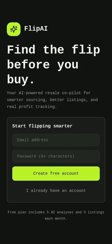FlipAI Reselling Assistant