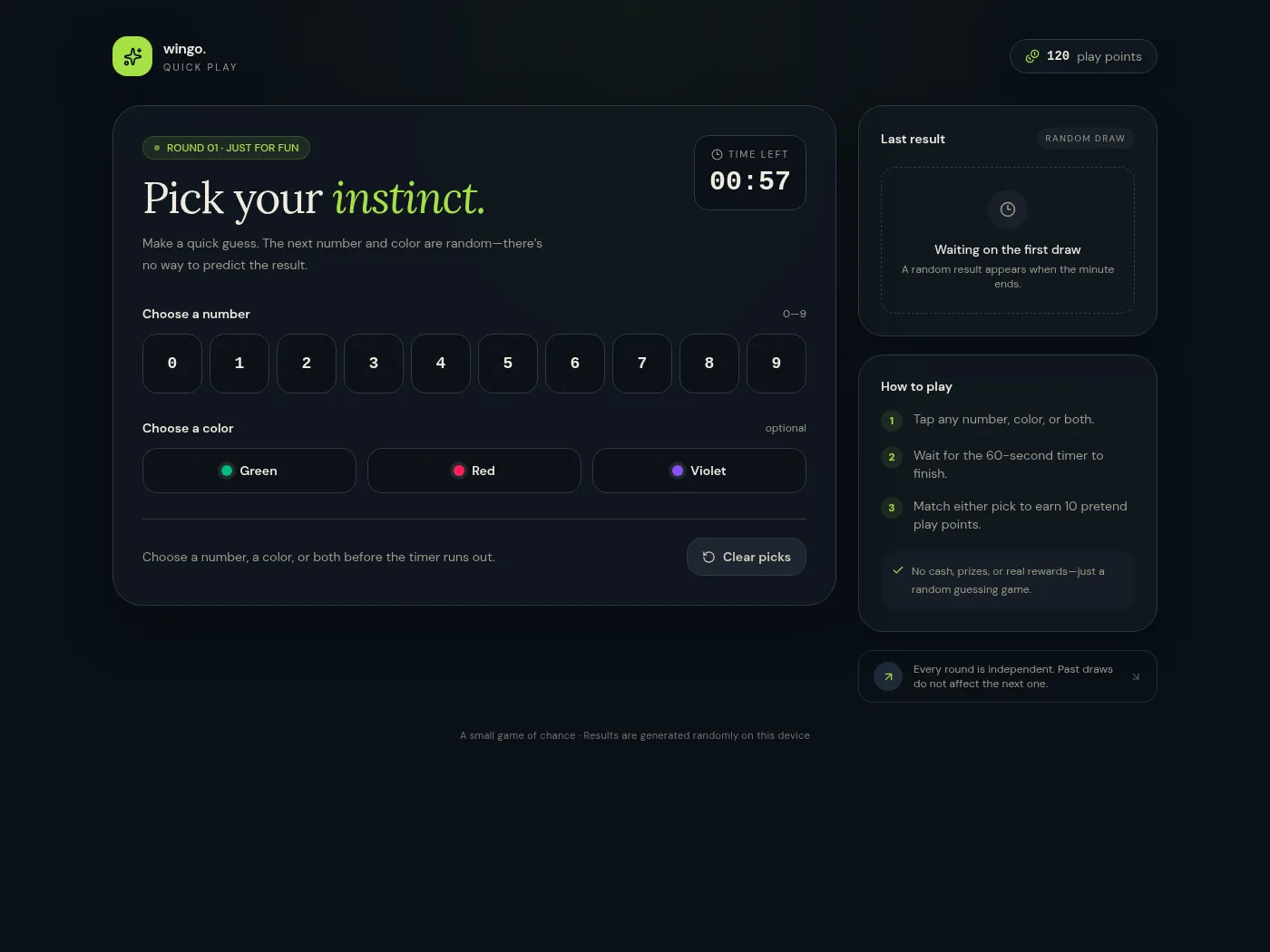 Wingo Quick Predict