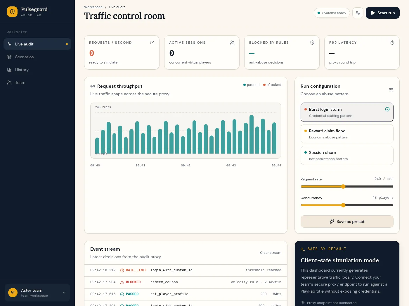 PlayFab Stress Tester