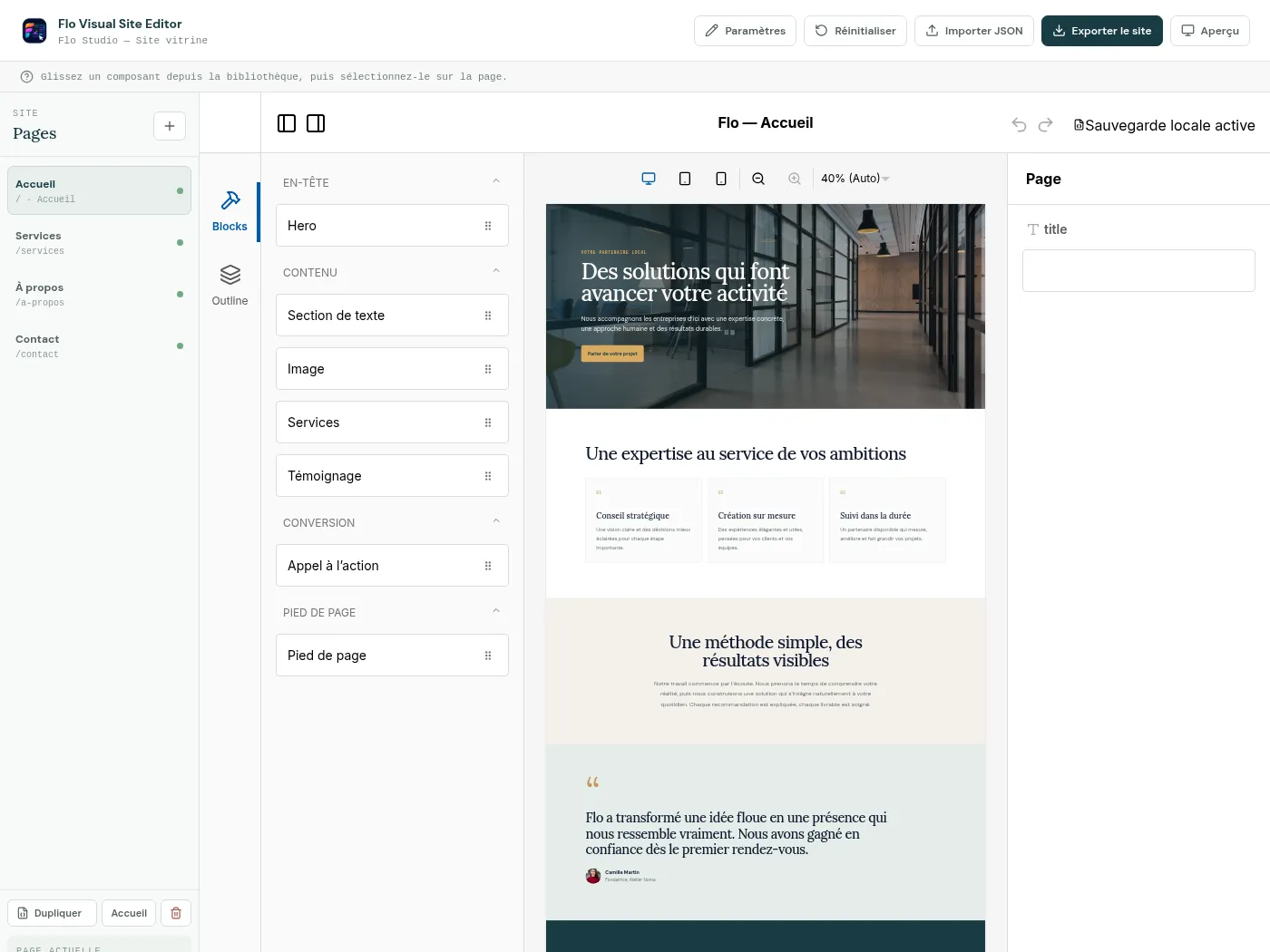 Flo Visual Site Editor