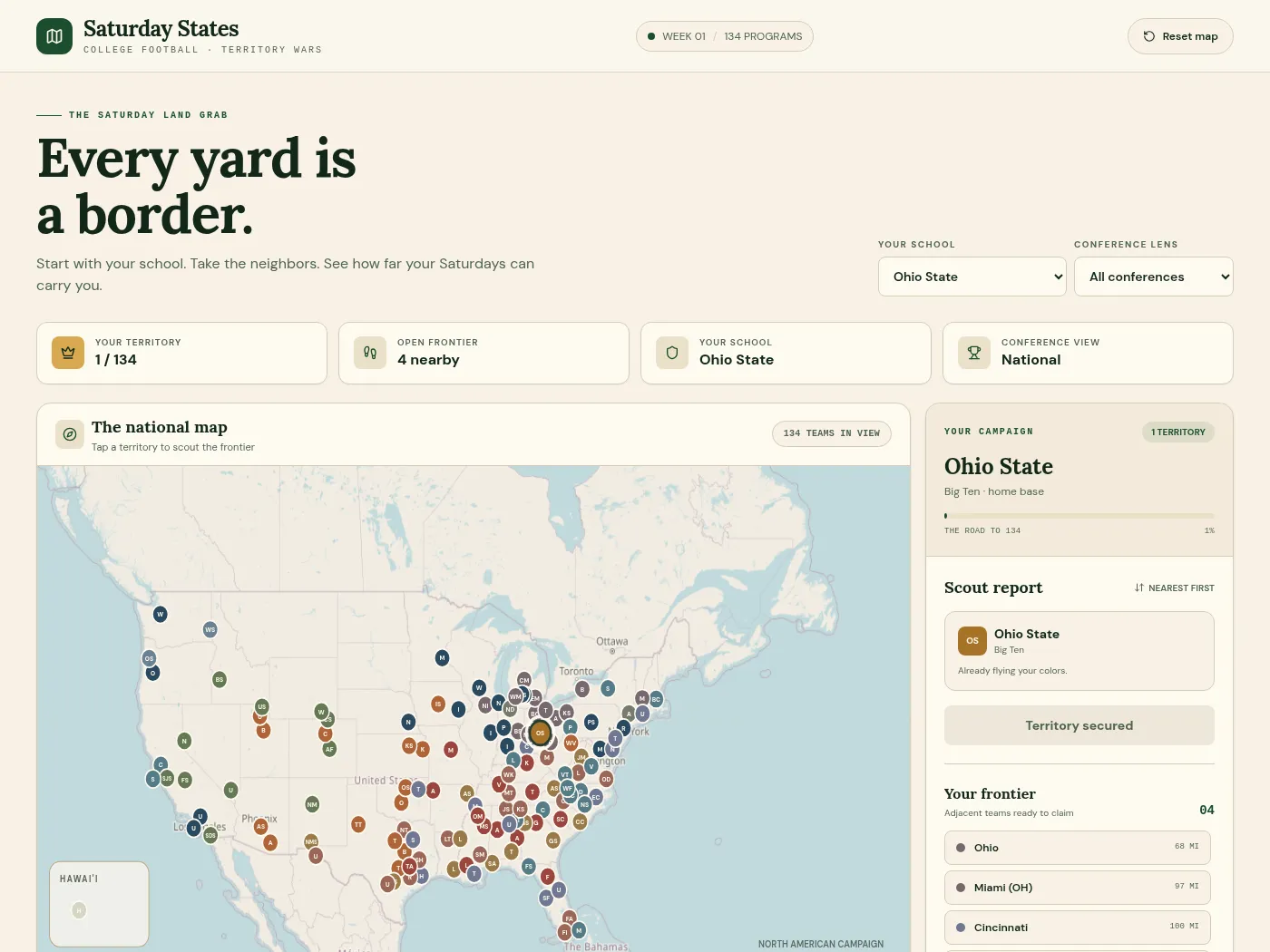 College Football Map Mania