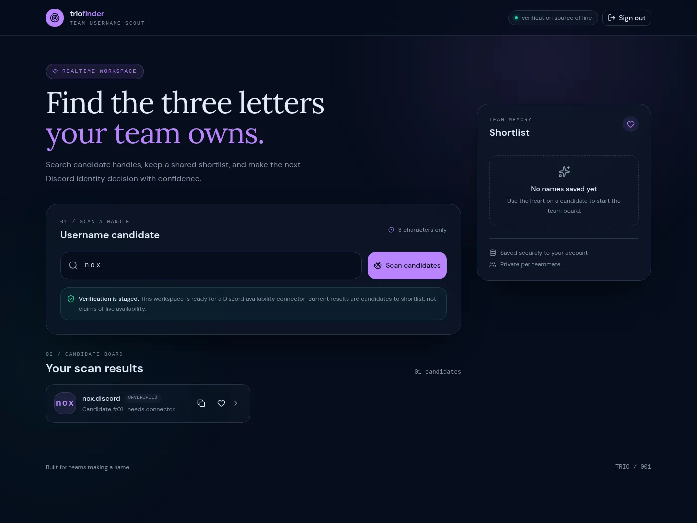 Discord Trio Finder