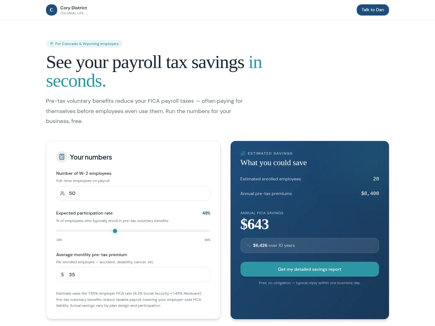 Payroll Savings Calculator