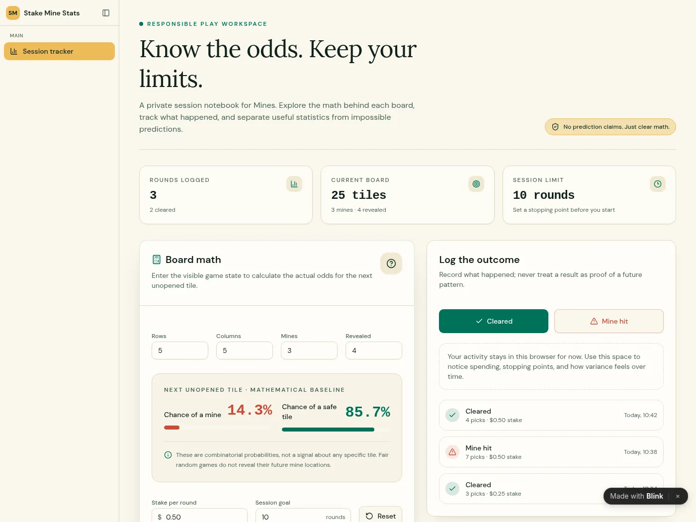 Stake Mine Predictor