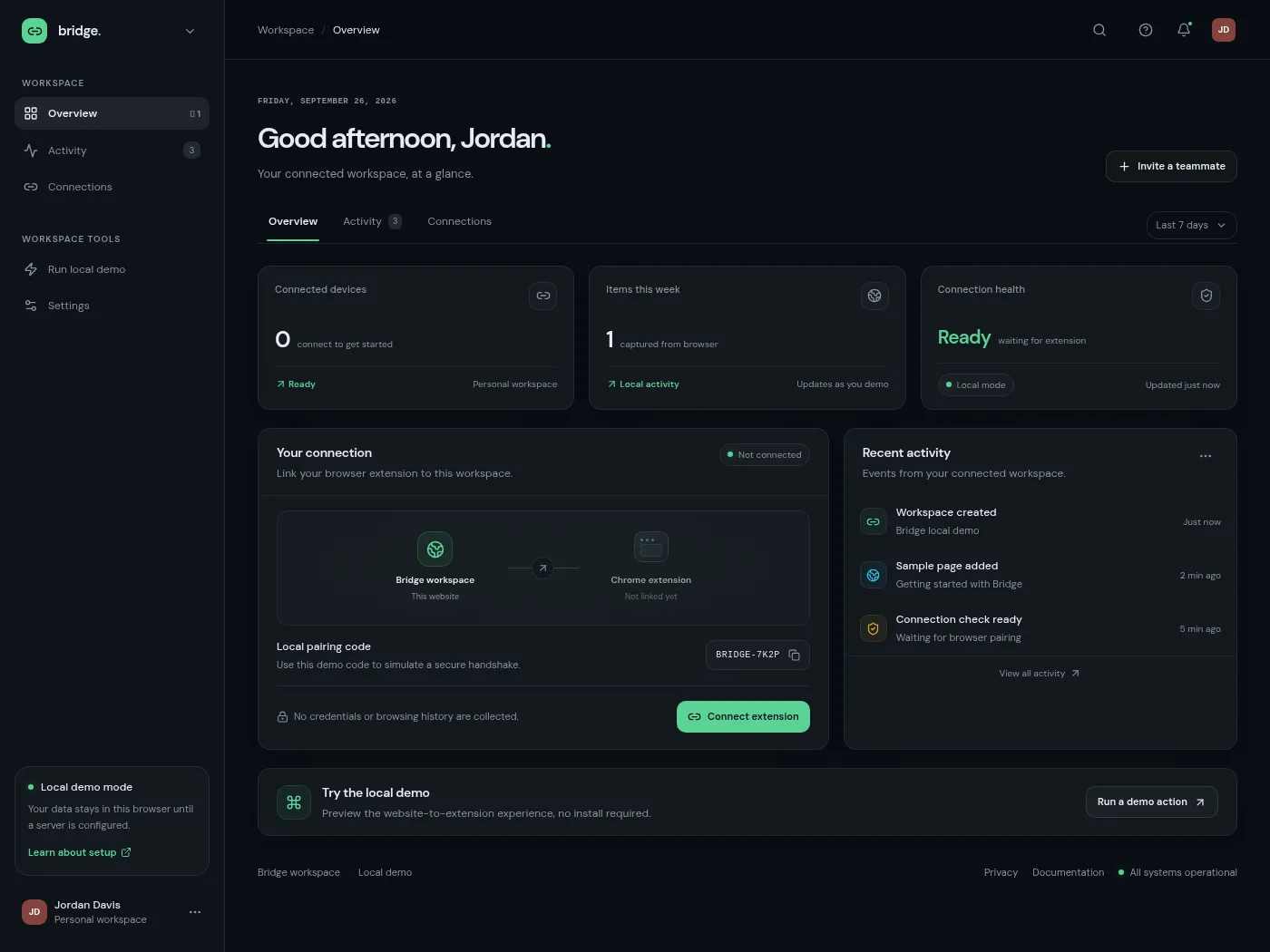 Web & Extension Hub