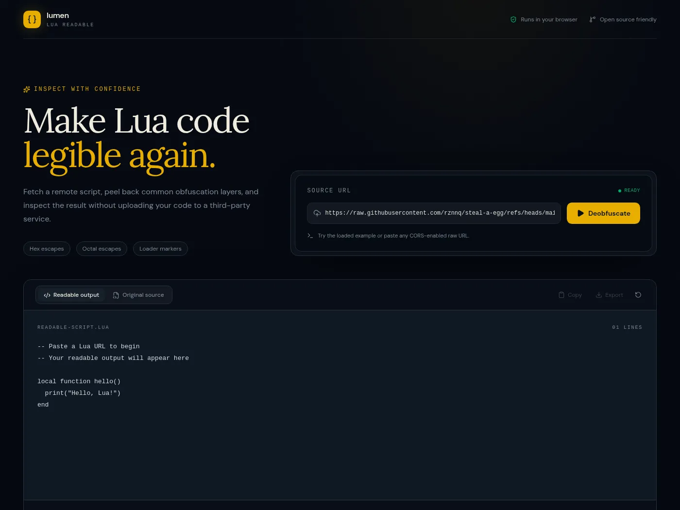 Lua Deobfuscator Tool