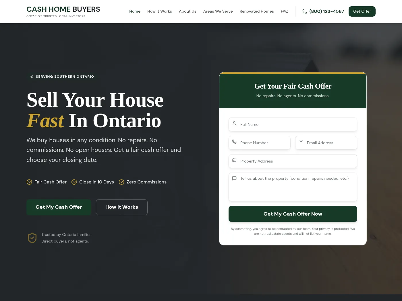 Cash Home Buyers Lead Site