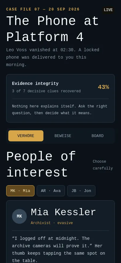 Cold Case Detective App
