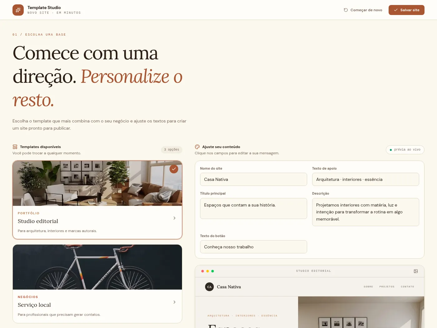 Editable Website Builder