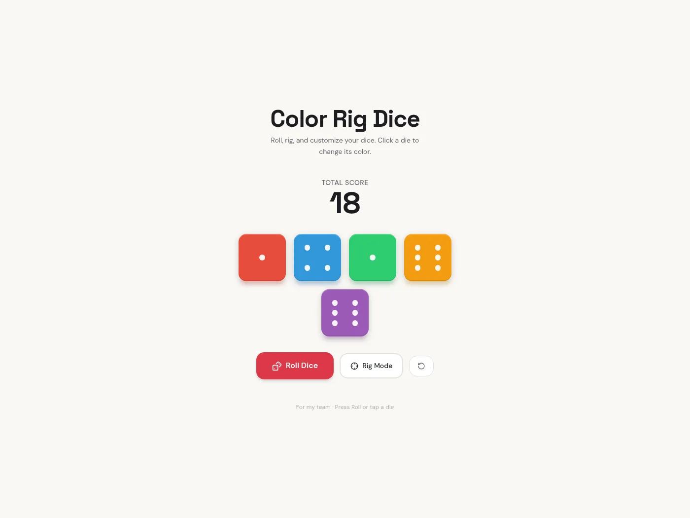 Color Rig Dice