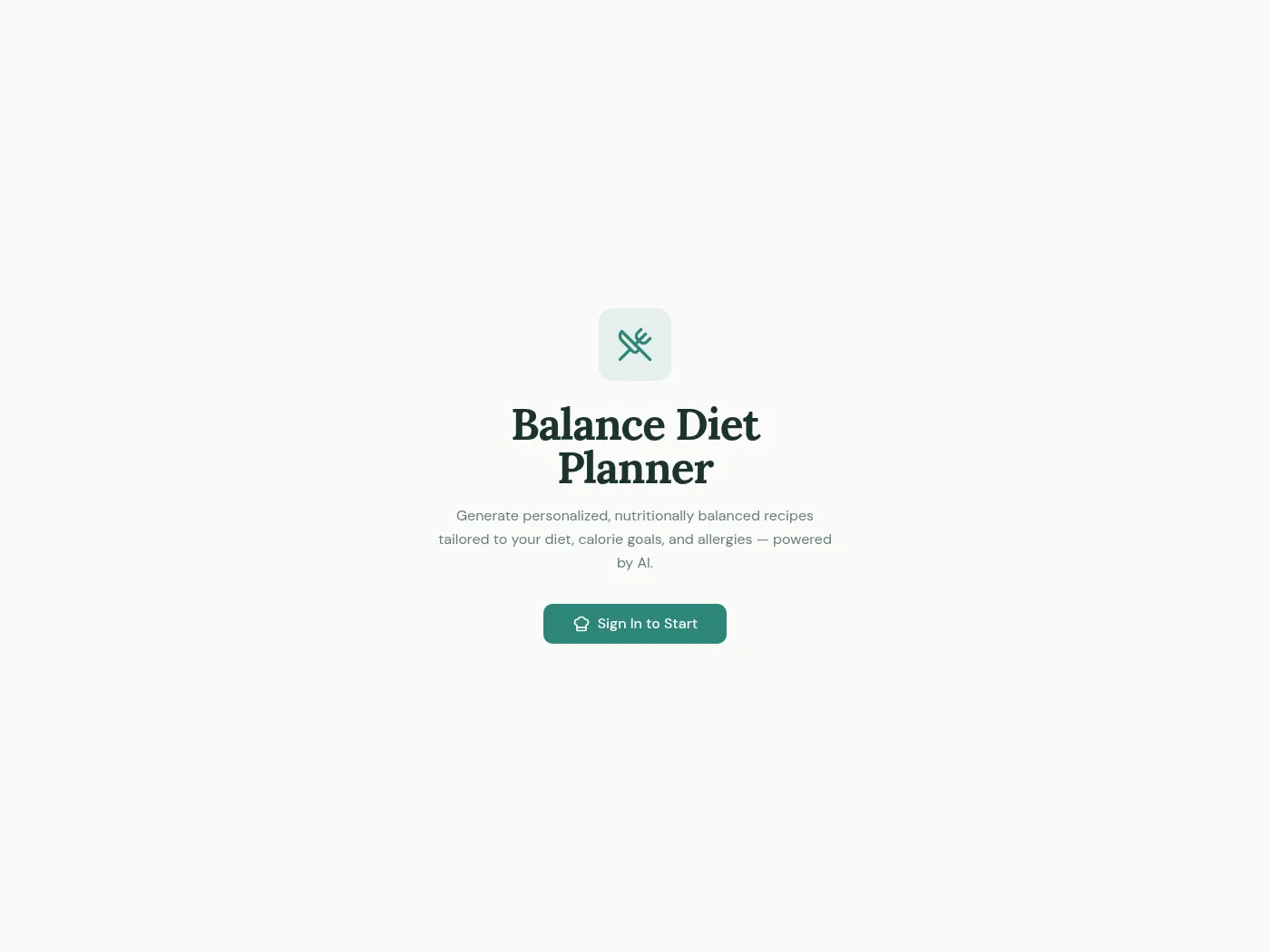 Balance Diet Planner