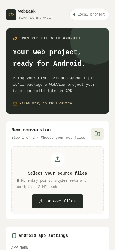 Web2APK Converter