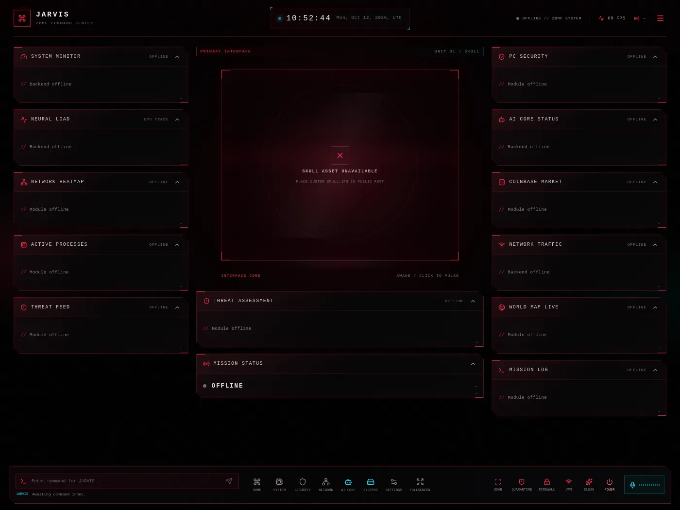 JARVIS ZBMF Command Center