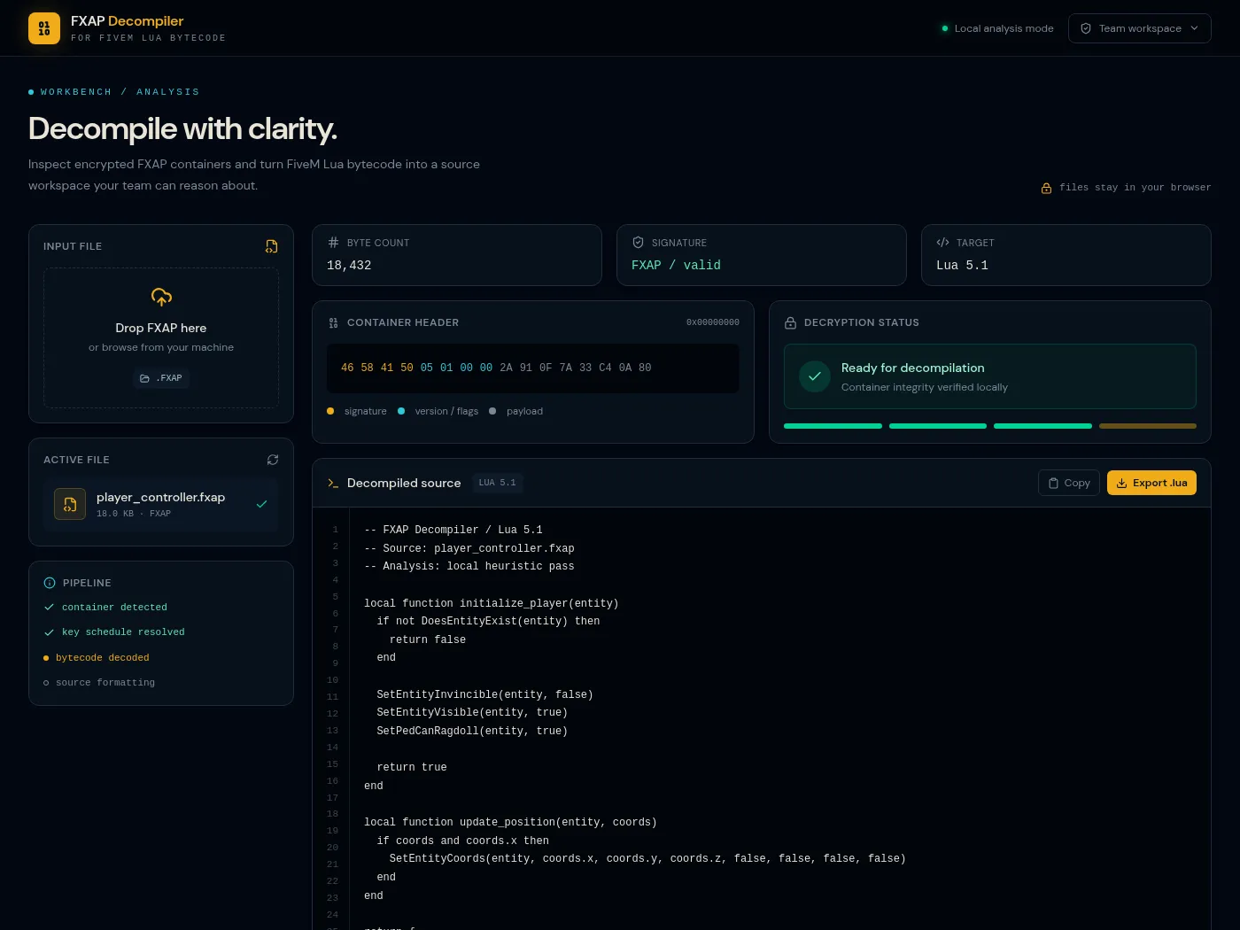 FXAP Bytecode Decompiler