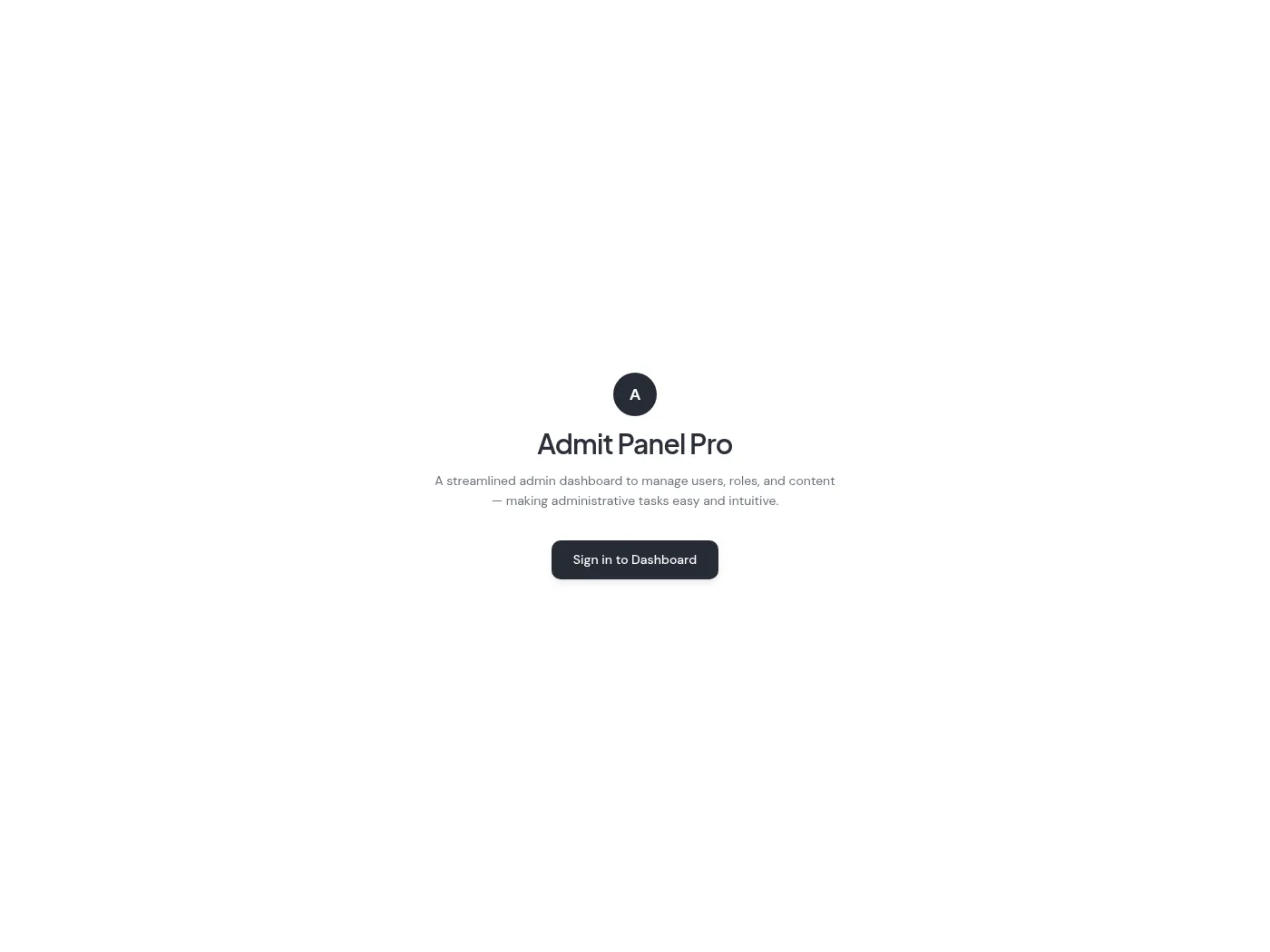 Admit Panel Pro