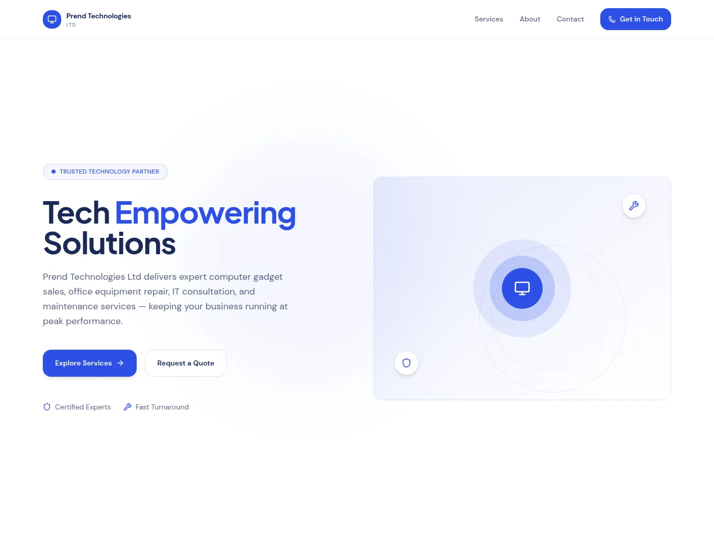 Prend Tech Company Site