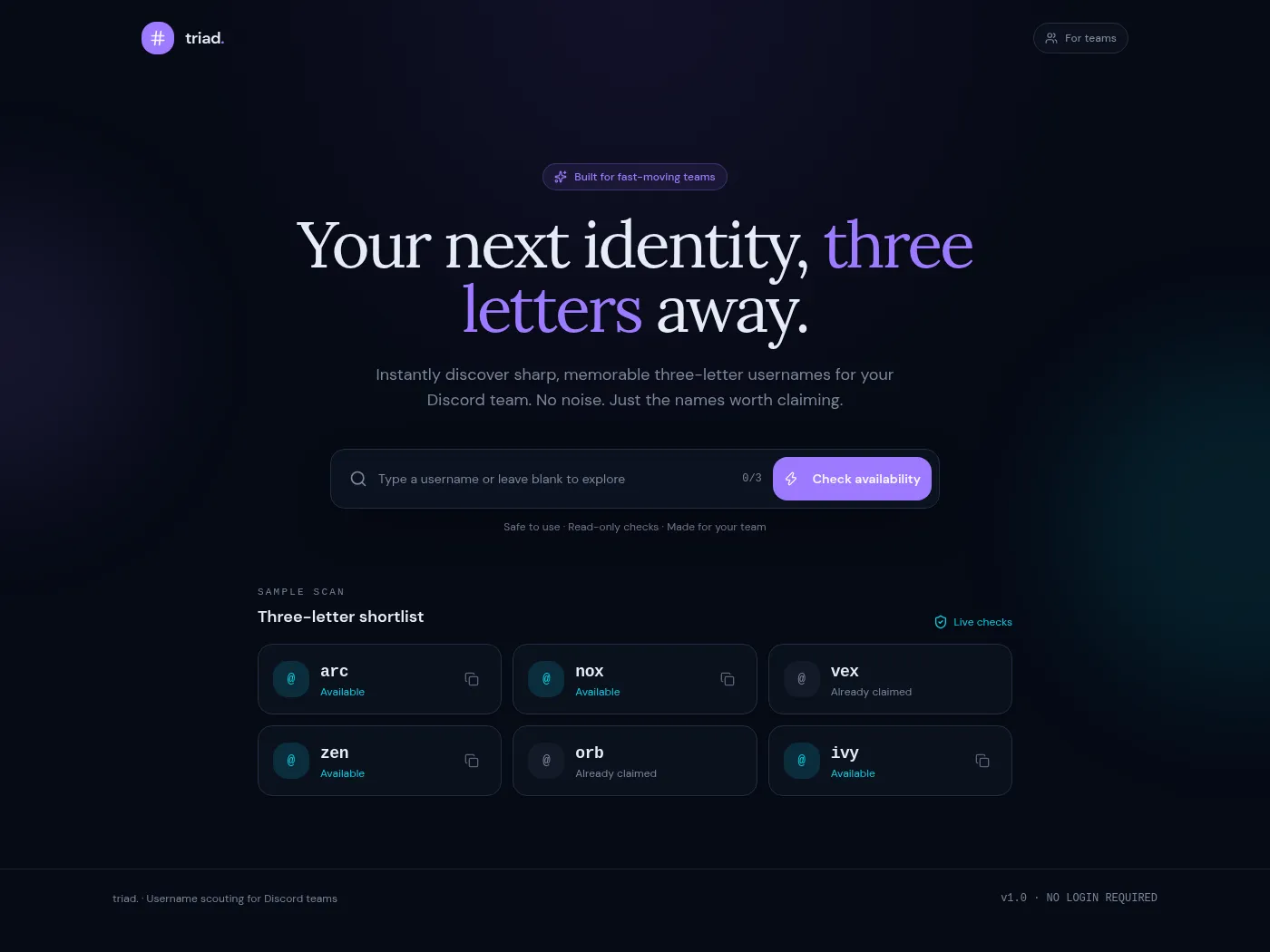 Discord 3-Letter Checker