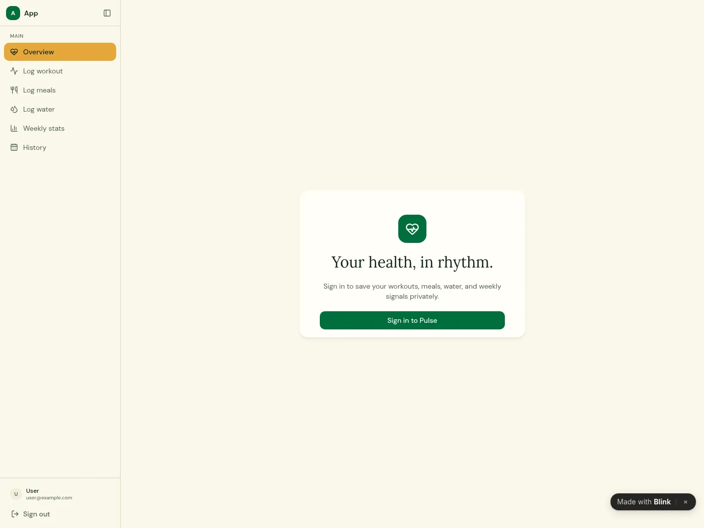 Health & Workout Tracker