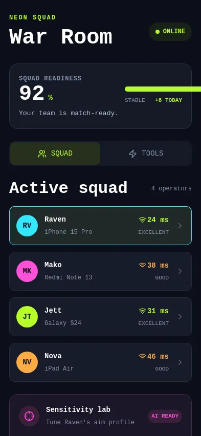 Neon Squad Optimizer