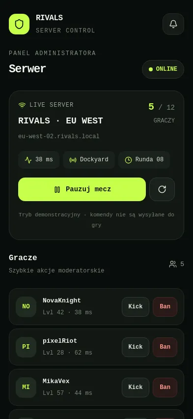 Rivals Admin Plugin