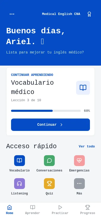 Medical English CNA App