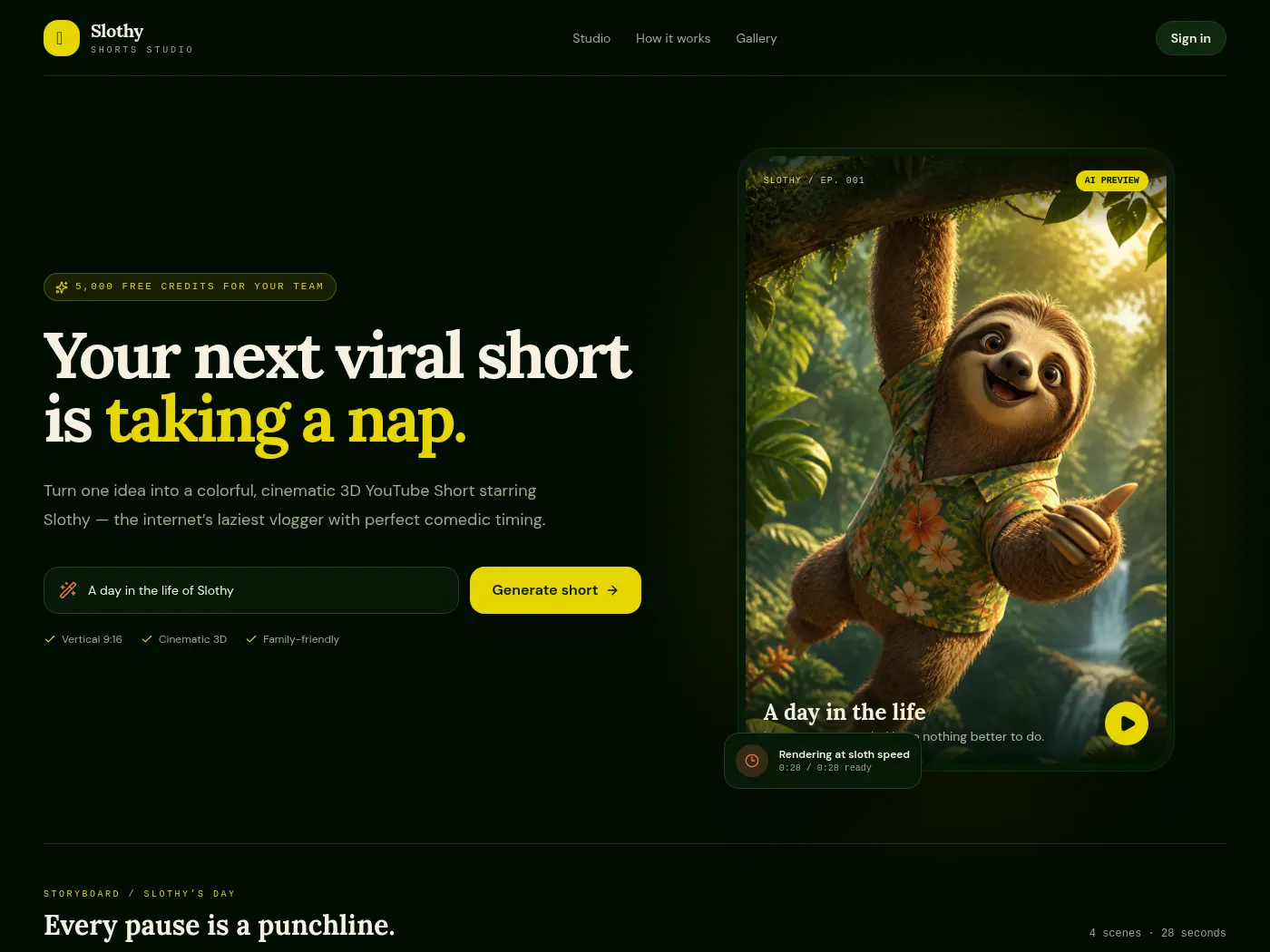 Slothy Shorts Studio