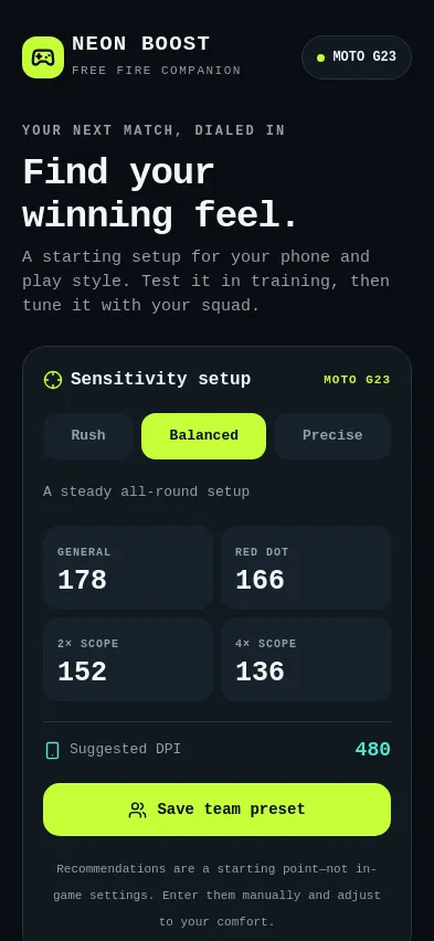 Neon Boost Free Fire