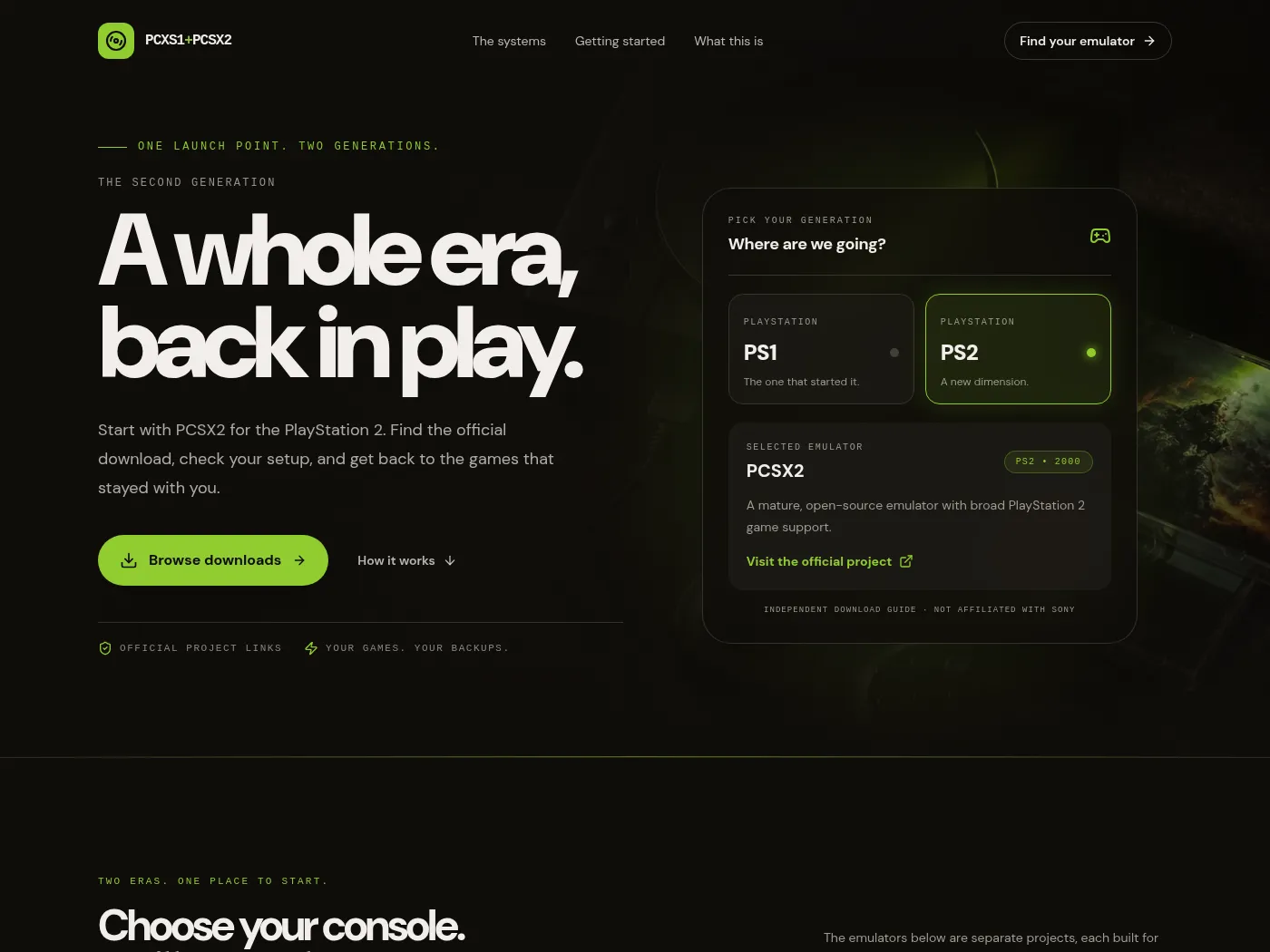 PCXS1+PCSX2 Emulator Hub