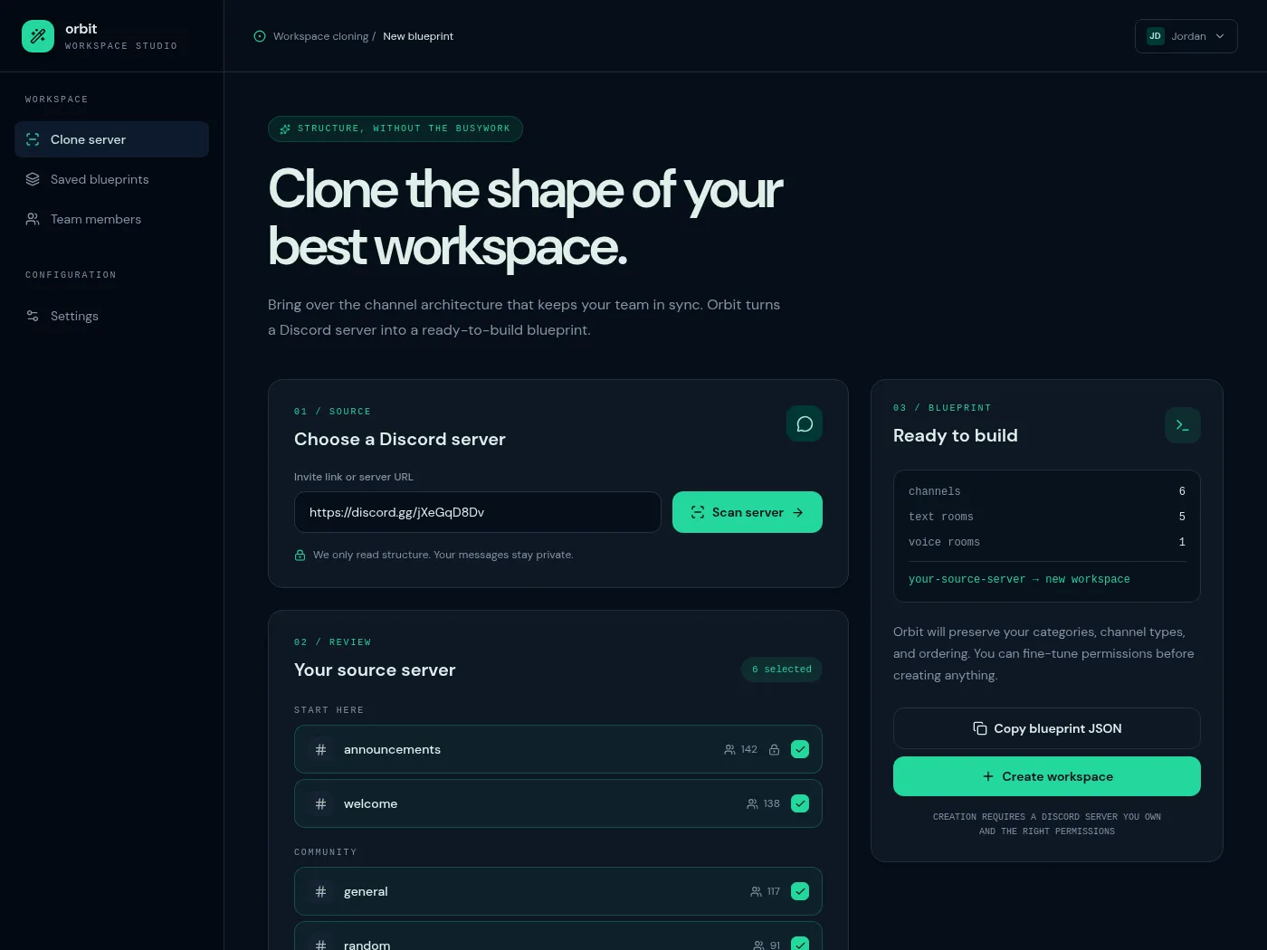 Discord Workspace Cloner