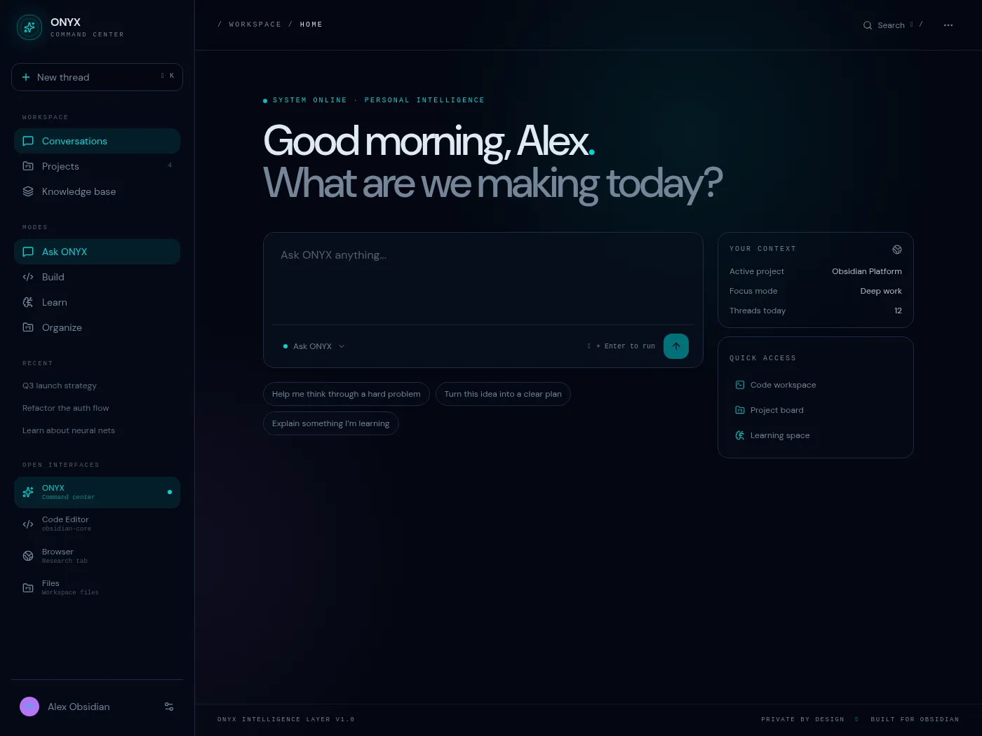 ONYX AI Command Center