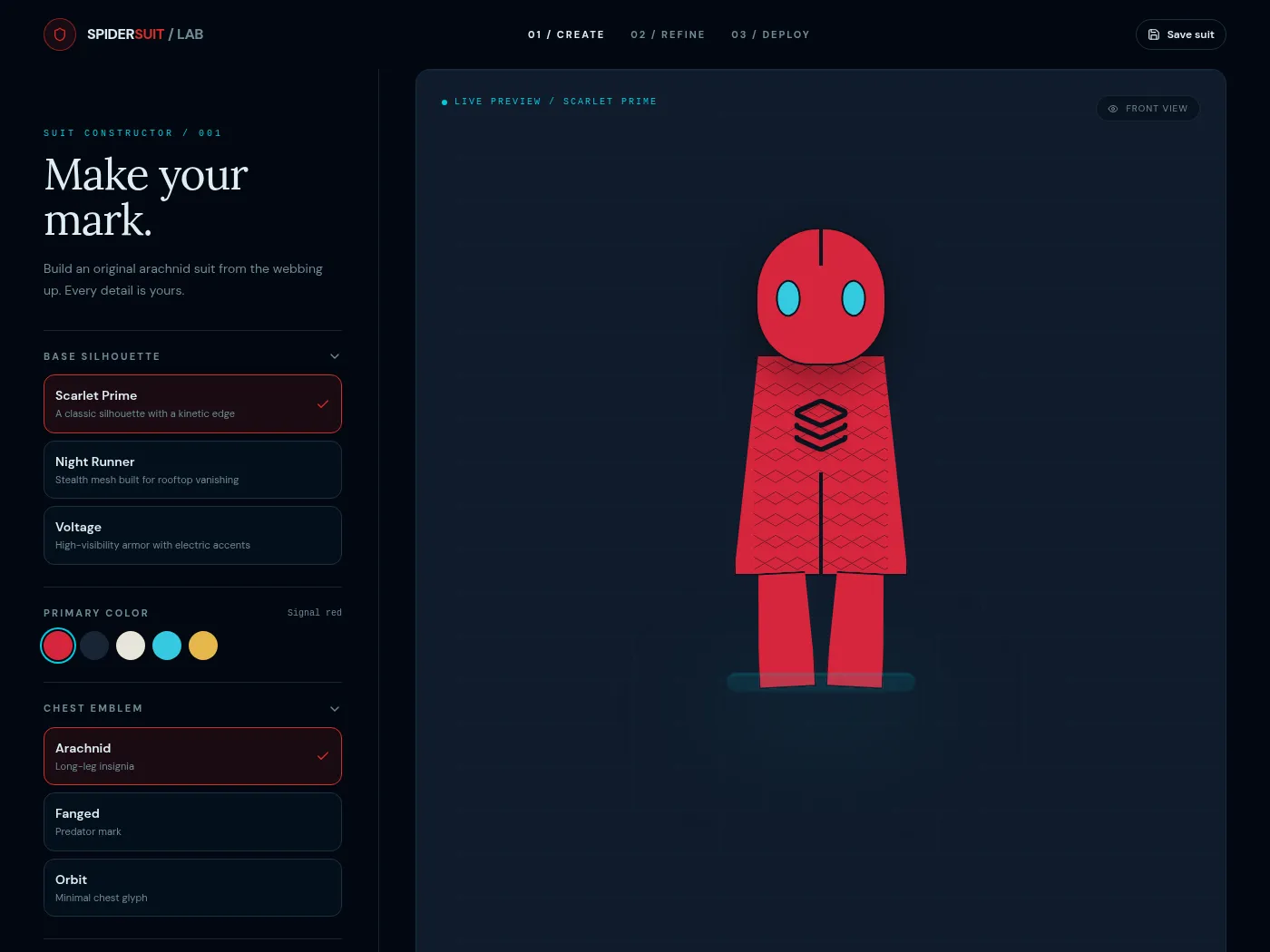 SpiderSuit Designer