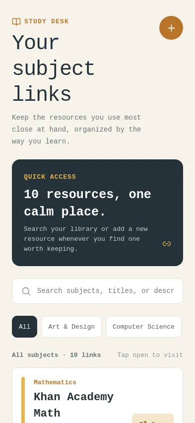 Subject Link Organizer