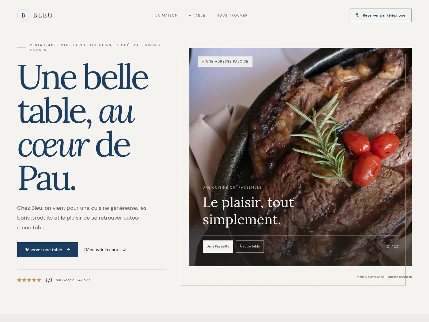 Bleu Restaurant Pau Site
