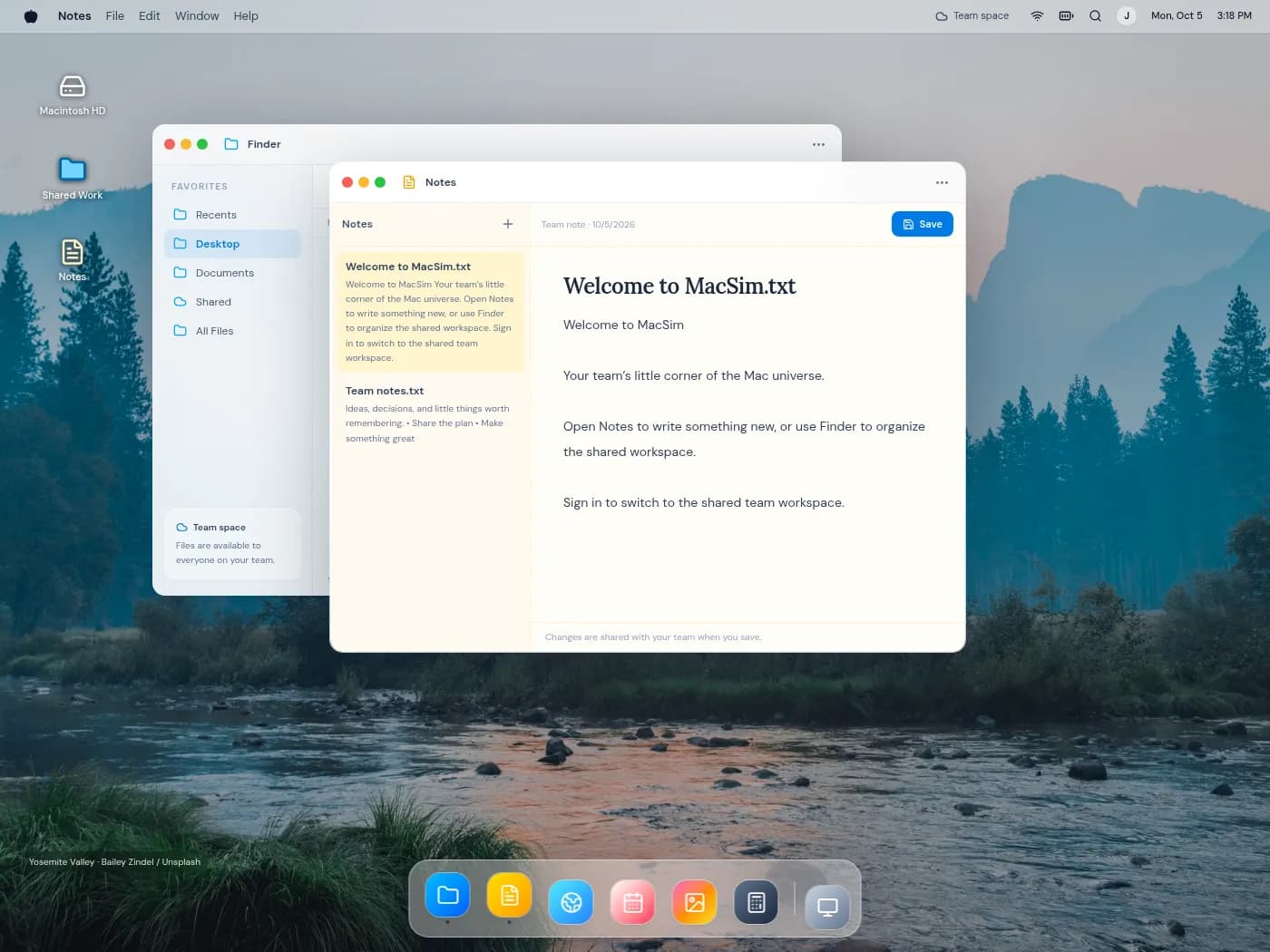 MacSim Web Experience