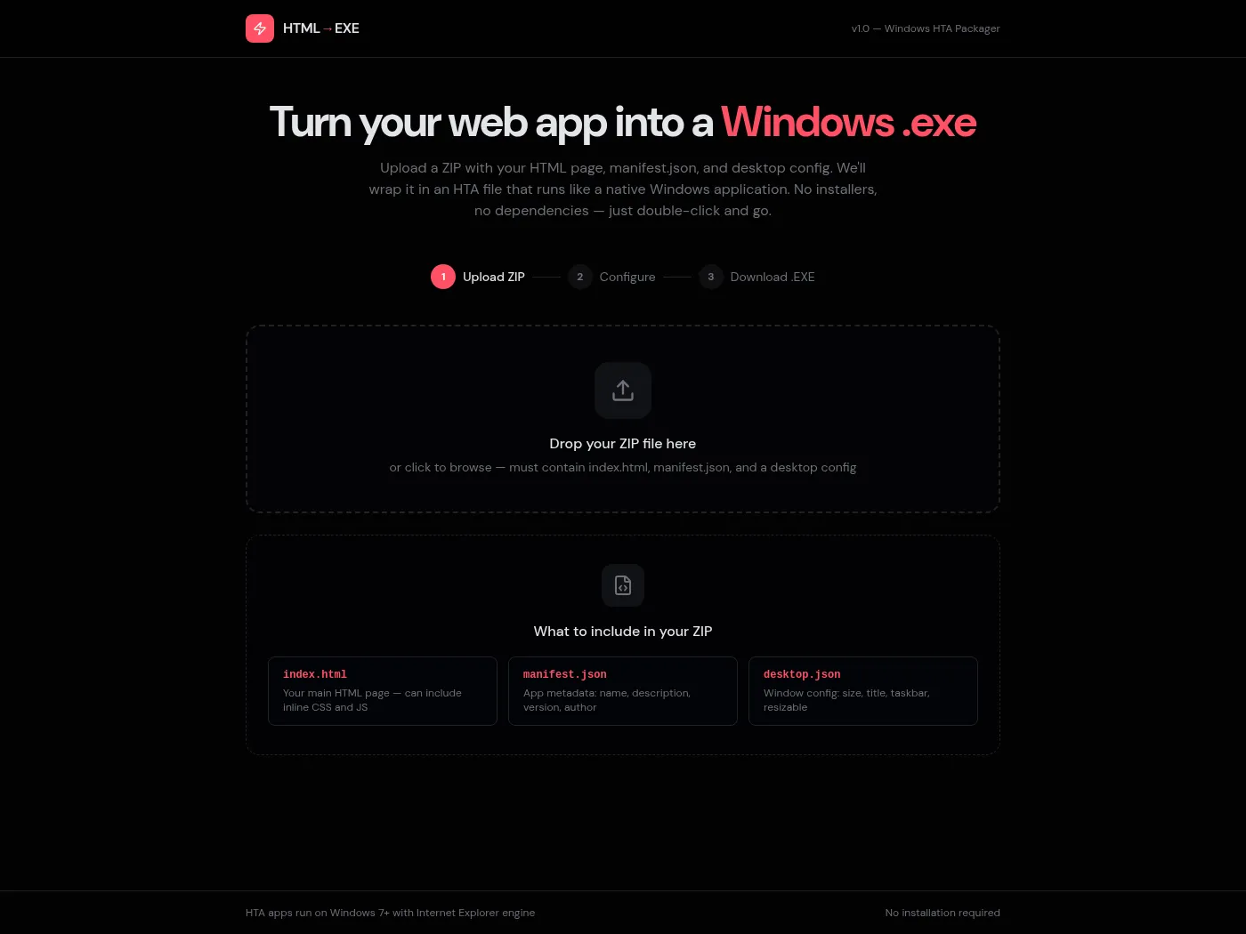HTML to EXE Packager