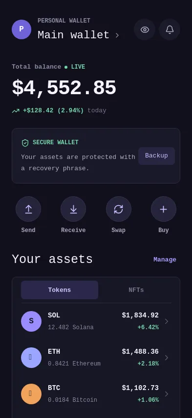 Phantom Crypto Wallet Sim
